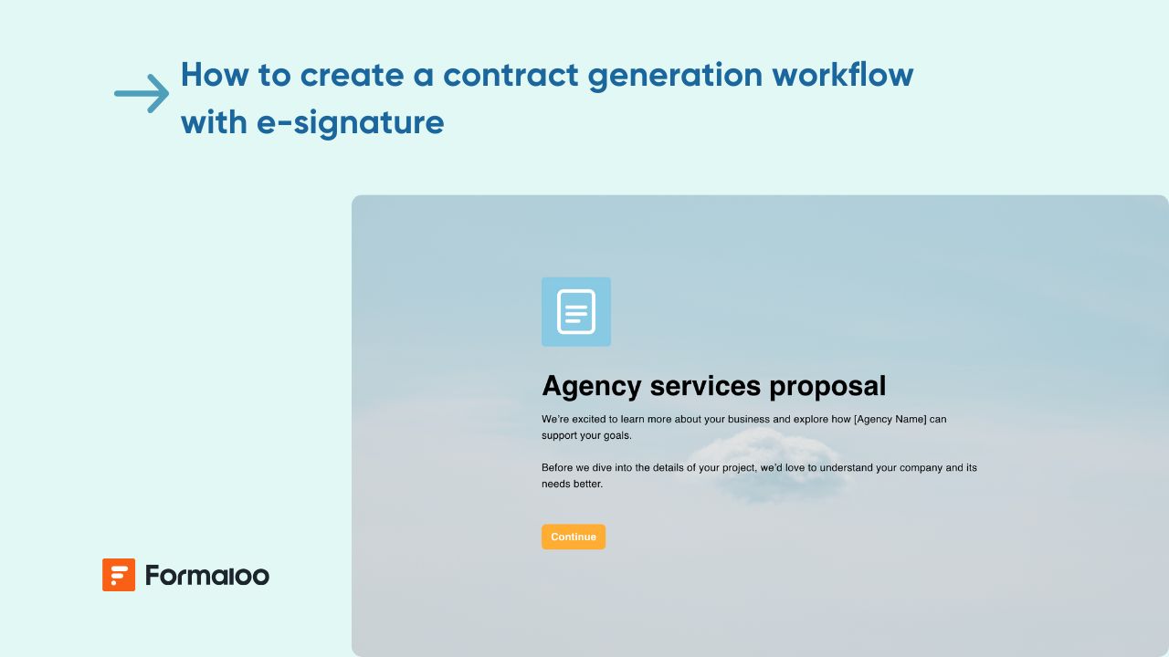 How to create a contract generation workflow with e-signature - Formaloo